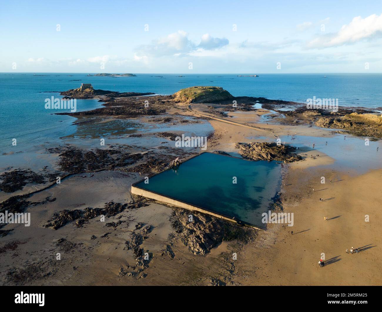 Aerial view of Bon Secours seawater swimming pool in Saint-Malo, France ...