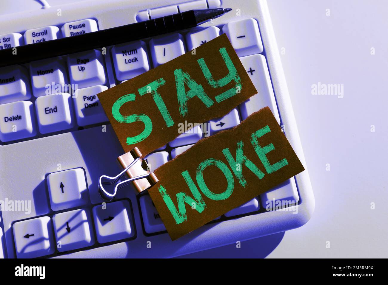 Conceptual caption Stay Woke. Business idea being aware of your ...