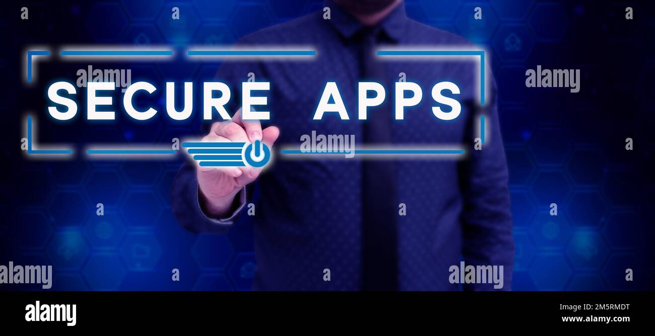 Inspiration showing sign Secure Apps. Business concept protect the ...