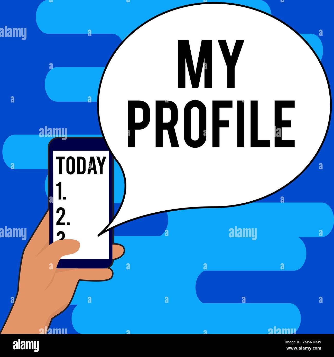 Text caption presenting My Profile. Internet Concept record of your ...