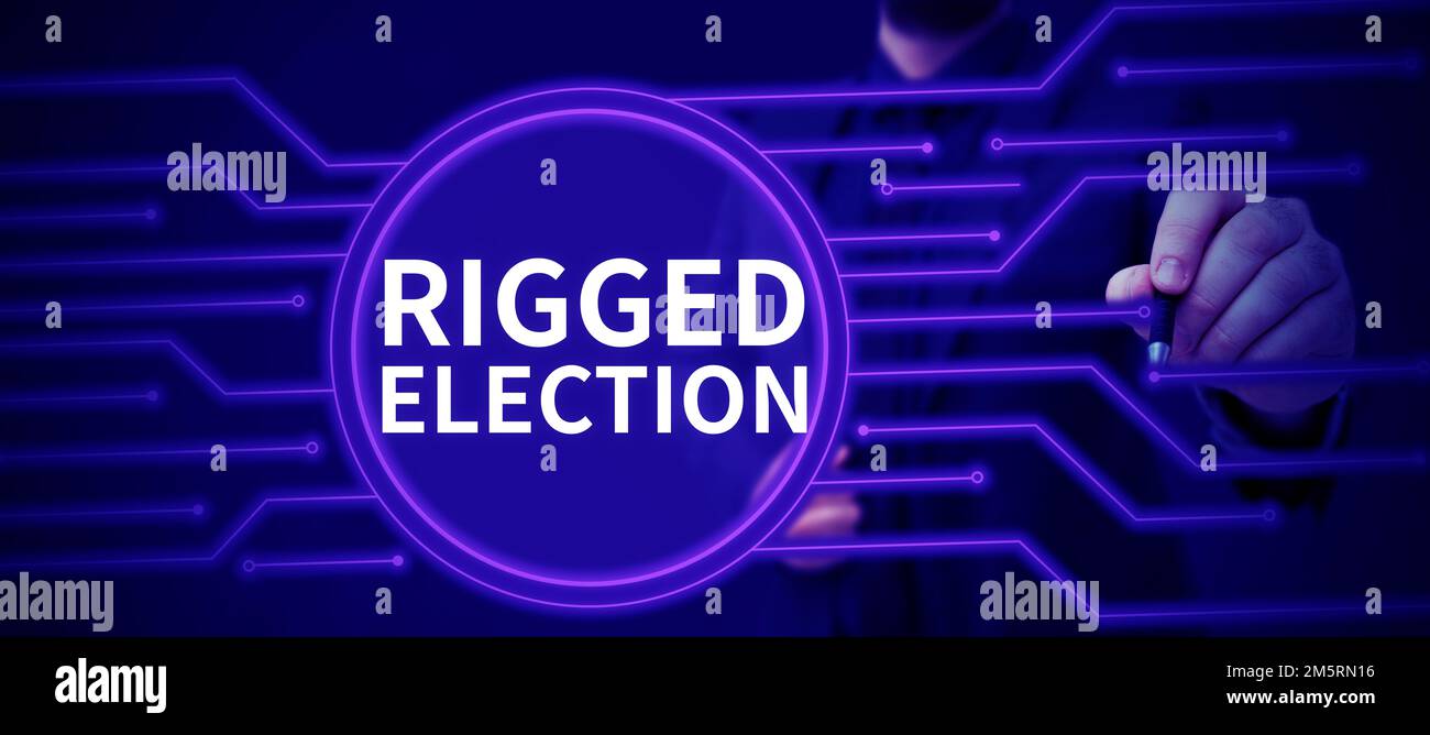 Conceptual caption Rigged Election. Word Written on Manage drilling ...