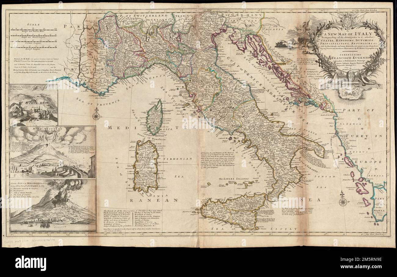 A new map of Italy distinguishing all the sovereignties in it, whether ...