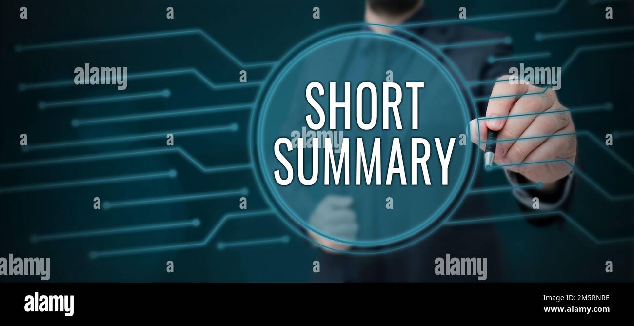Conceptual display Short Summary. Word Written on Brief statement of ...