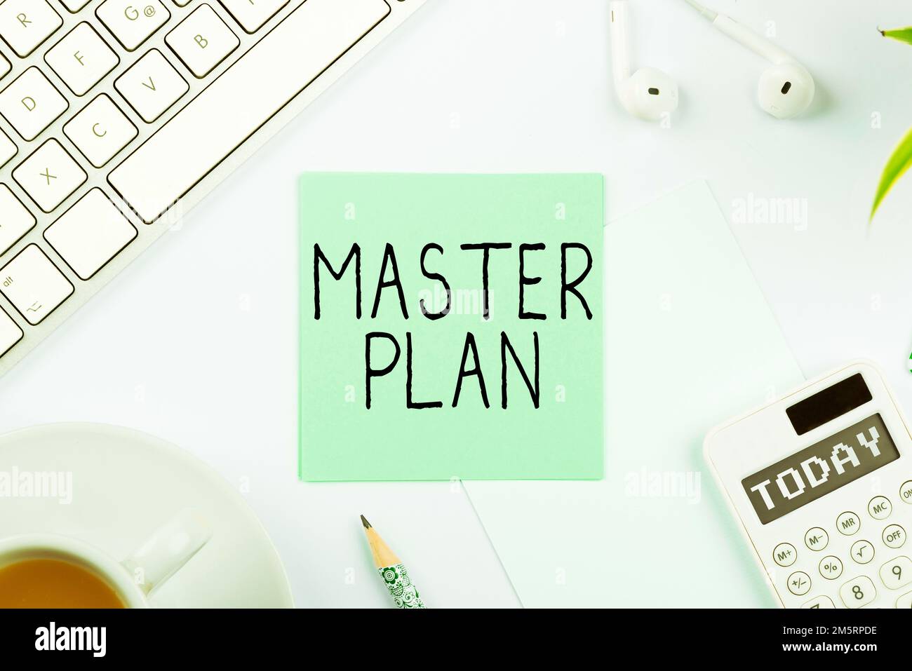 Text caption presenting Master Plan. Business approach dynamic long ...