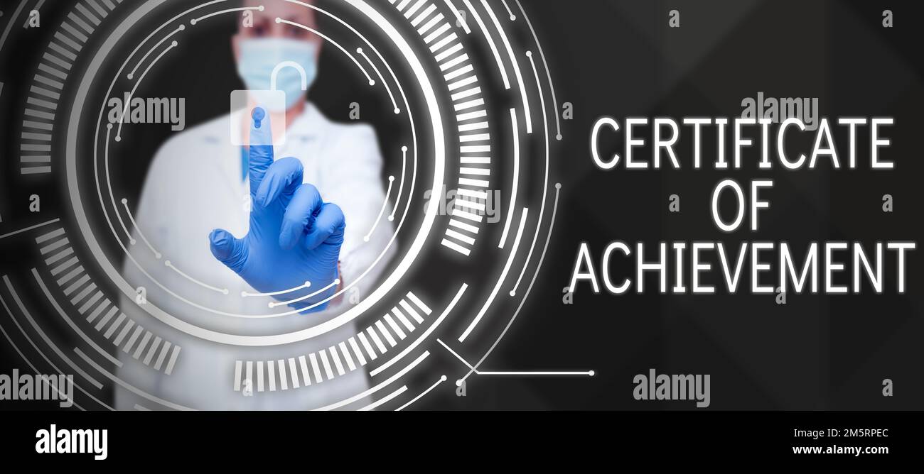 Conceptual display Certificate Of Achievement. Word Written on certify ...