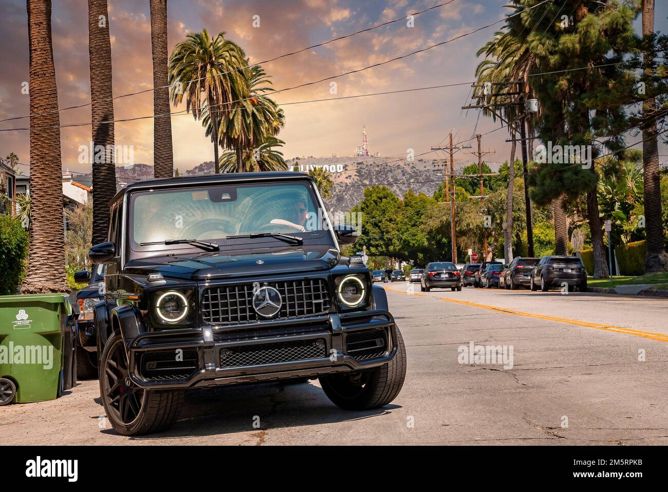 Palm trees los angeles car hi-res stock photography and images - Alamy