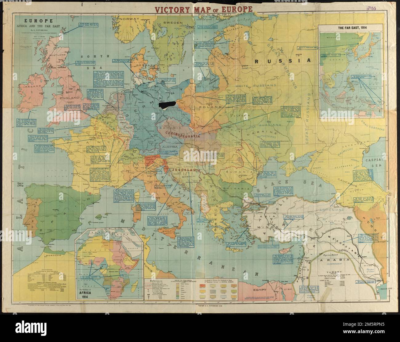 Europe, Africa and the Far East. Shows battle lines, boundaries ...