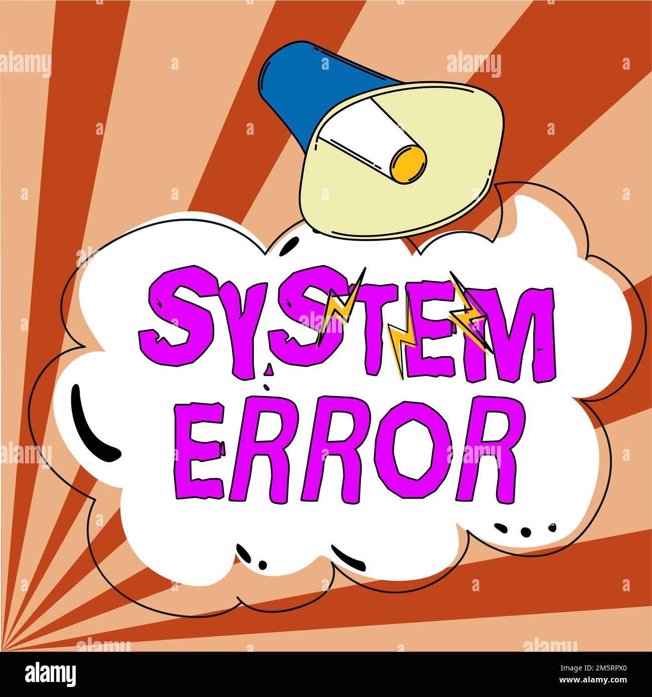 Hand writing sign System Error. Word for Technological failure Software collapse crash ...