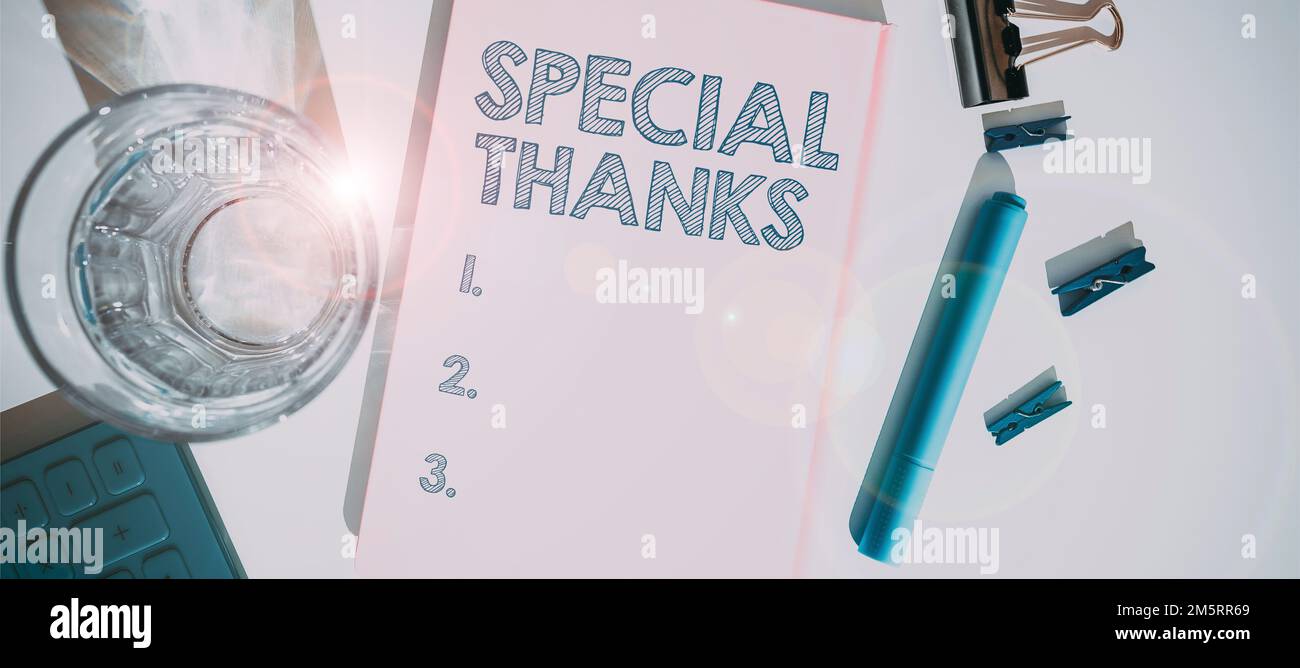 Conceptual display Special Thanks. Internet Concept expression of ...