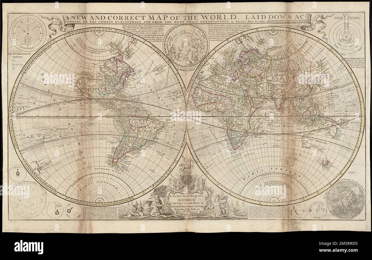 A new and correct map of the world, laid down according to the newest ...