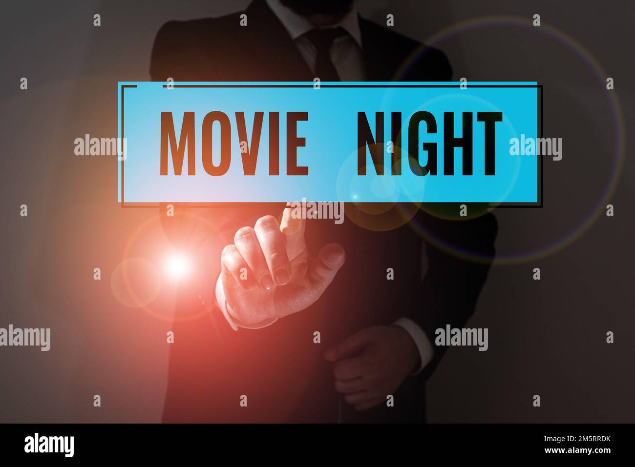 Hand writing sign Movie Night. Word Written on Casual informal reunion ...