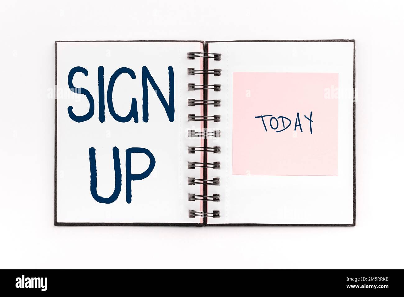 Text sign showing Sign Up. Business overview use your information to ...