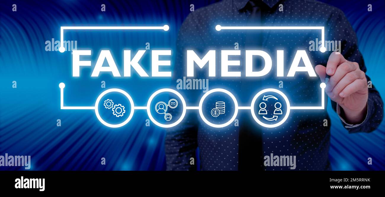 Inspiration showing sign Fake Media. Business showcase An formation ...