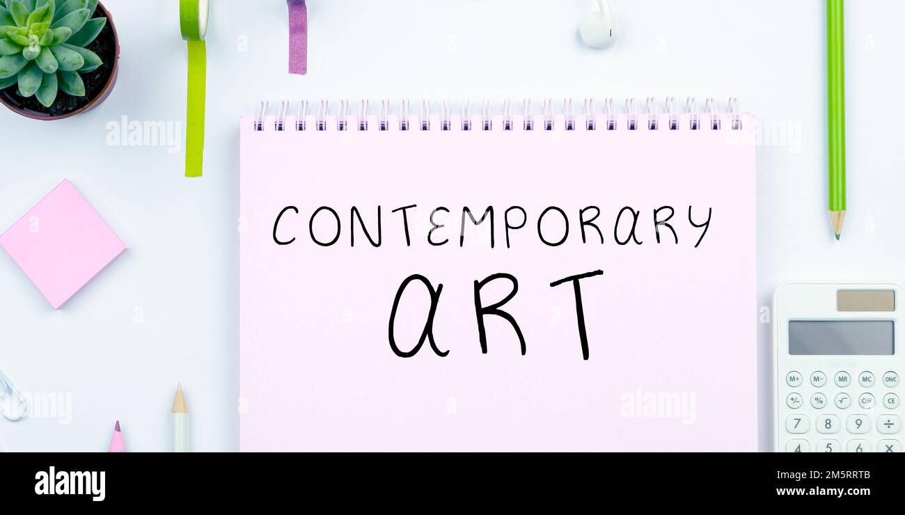 Writing displaying text Contemporary Art. Business concept made today ...