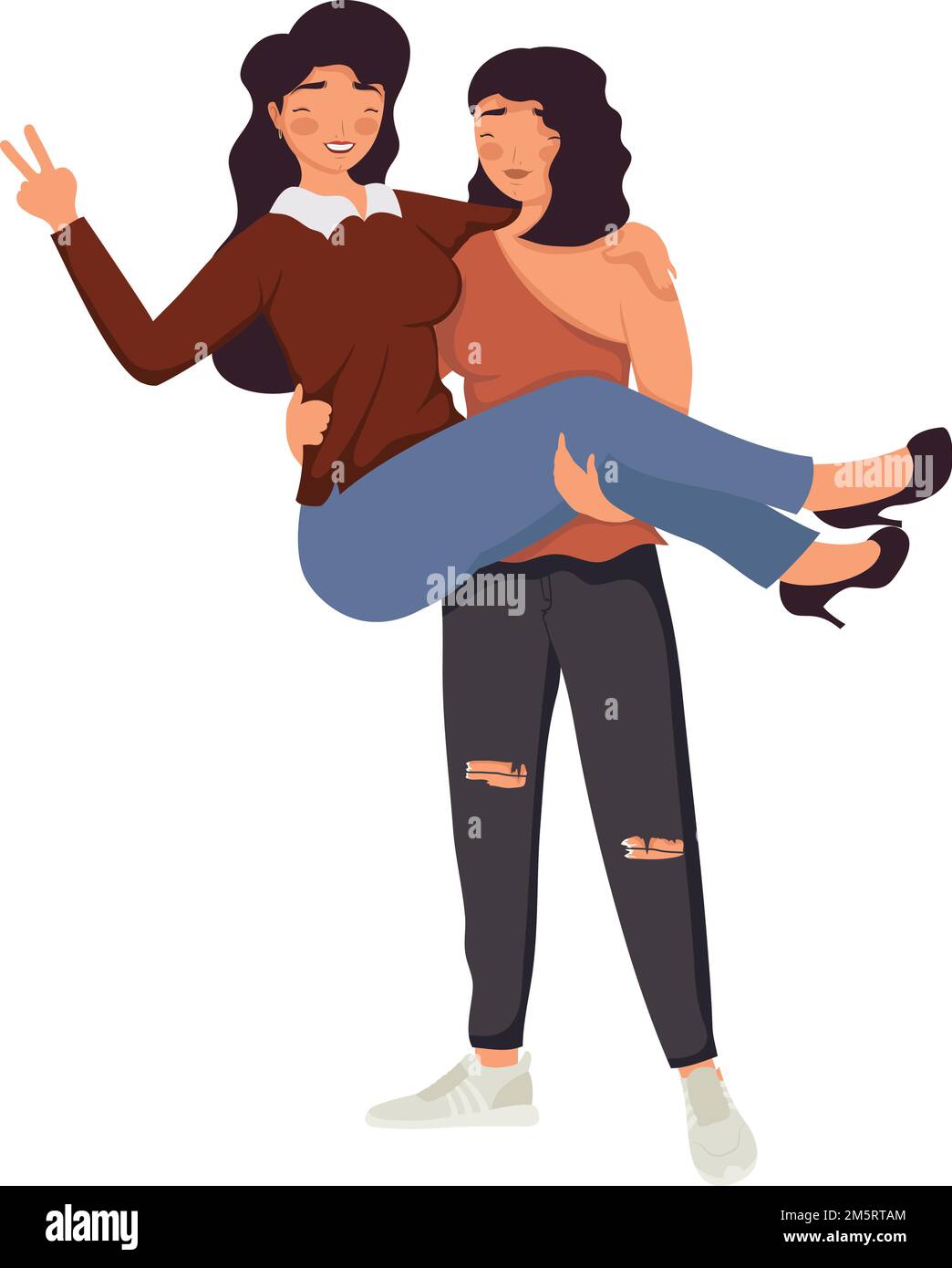 Lesbians Couple Stock Vector Images Alamy