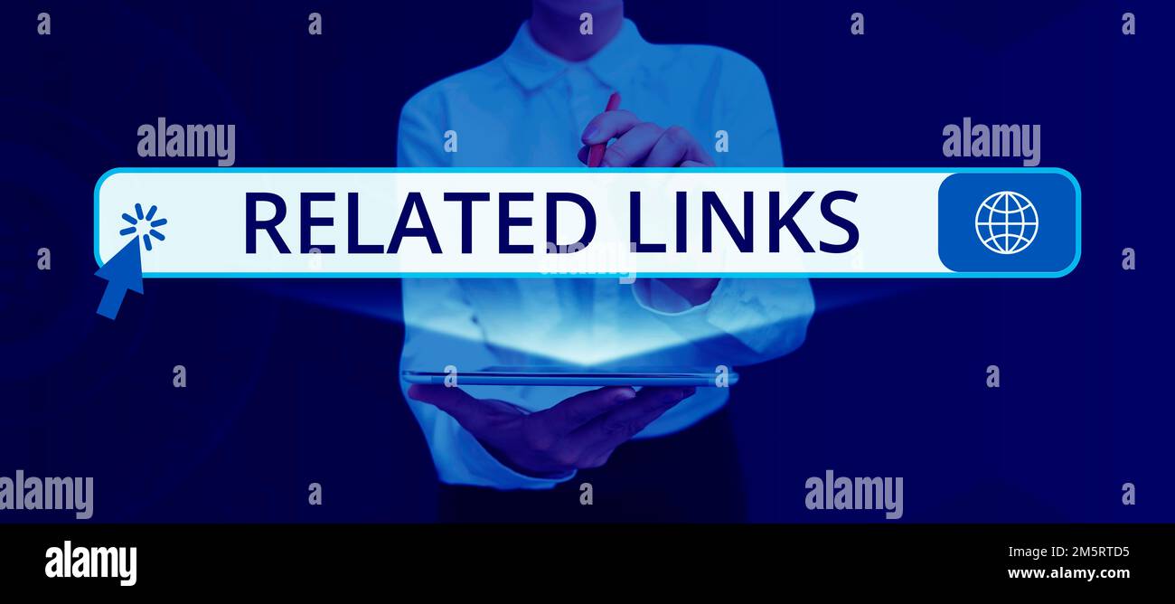 Writing displaying text Related Links, Conceptual photo Website inside ...