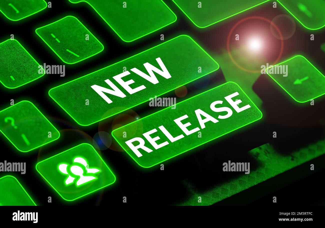 Text sign showing New Release. Business idea announcing something ...