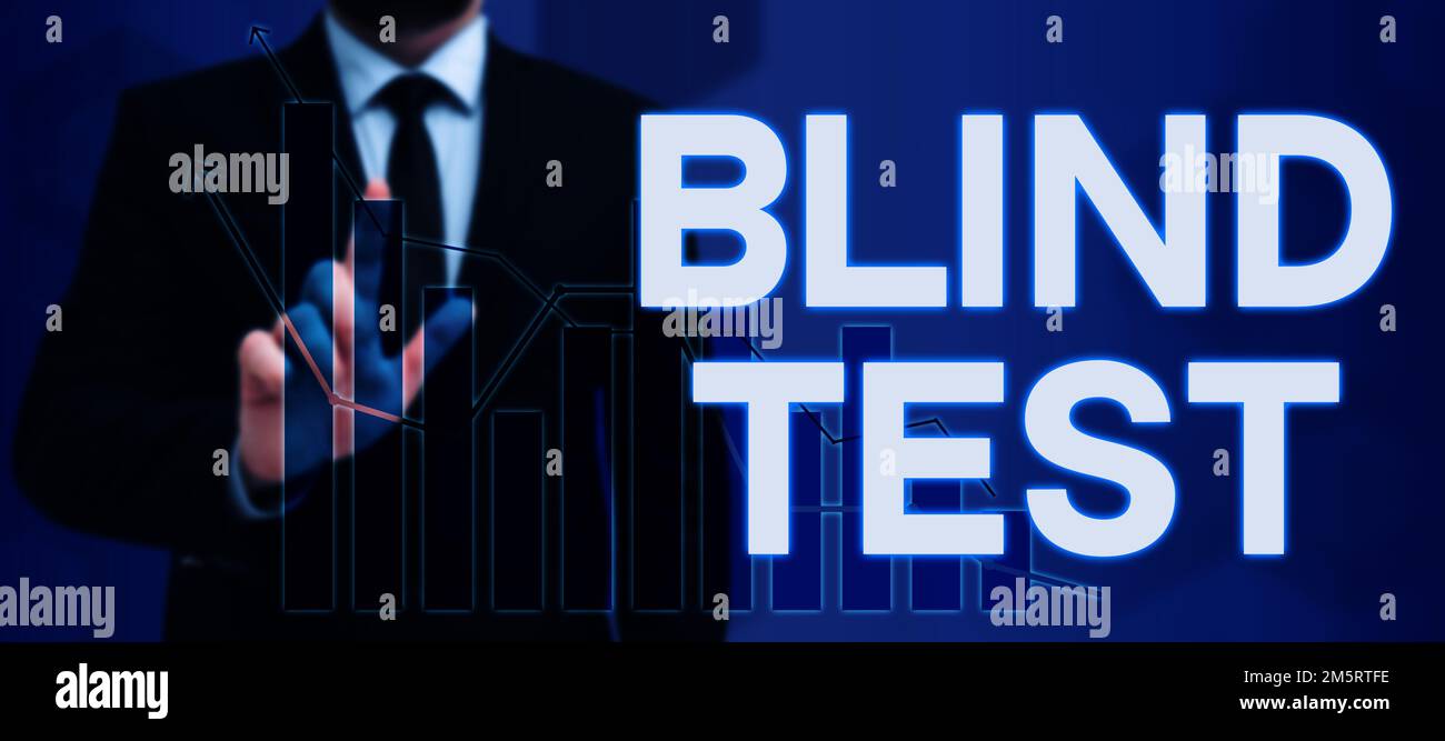Handwriting text Blind Test. Business approach Social engagement with a ...