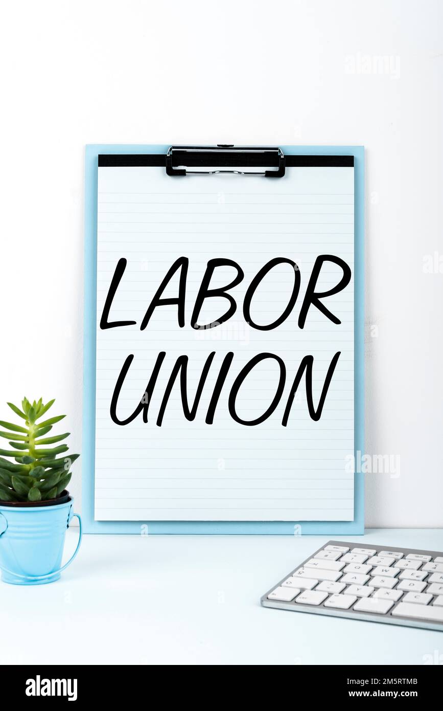Conceptual caption Labor Union. Business concept rules relating to ...