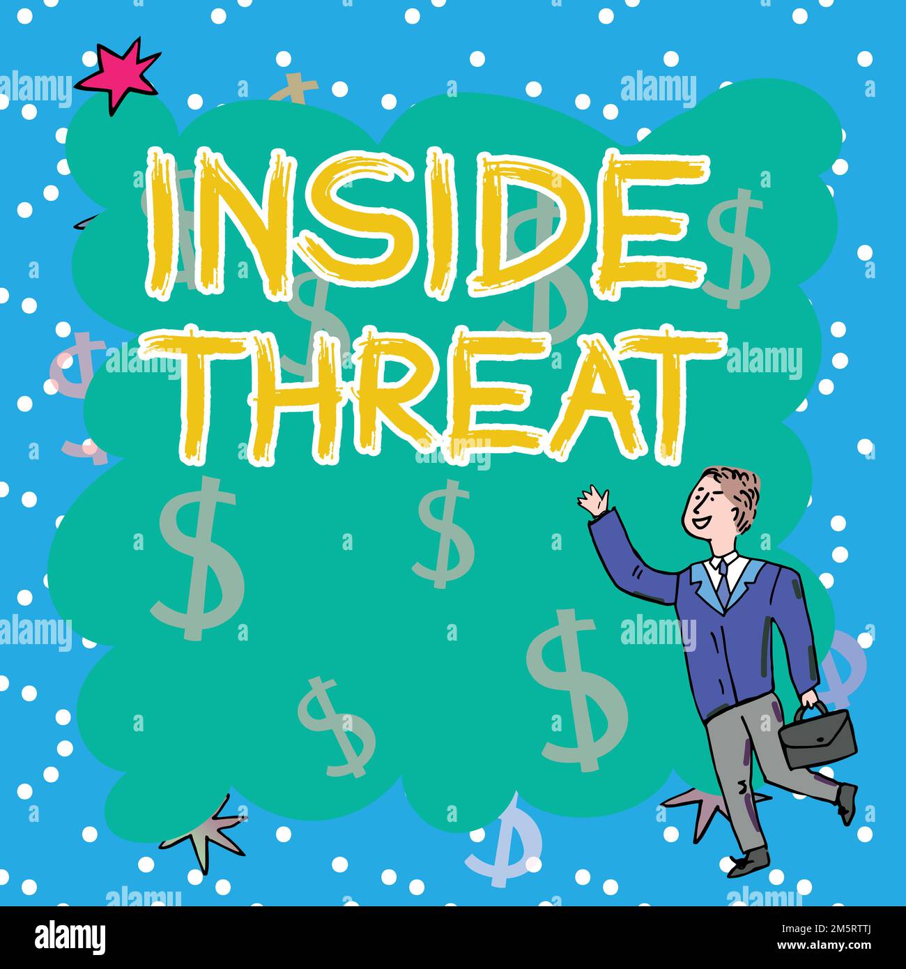 Text caption presenting Inside Threat. Business showcase Information ...