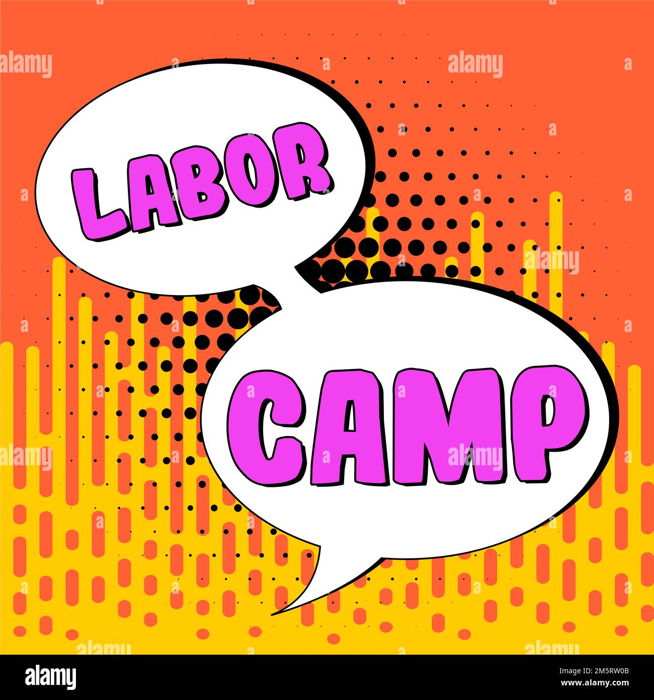 Hand writing sign Labor Camp. Word for a penal colony where forced ...
