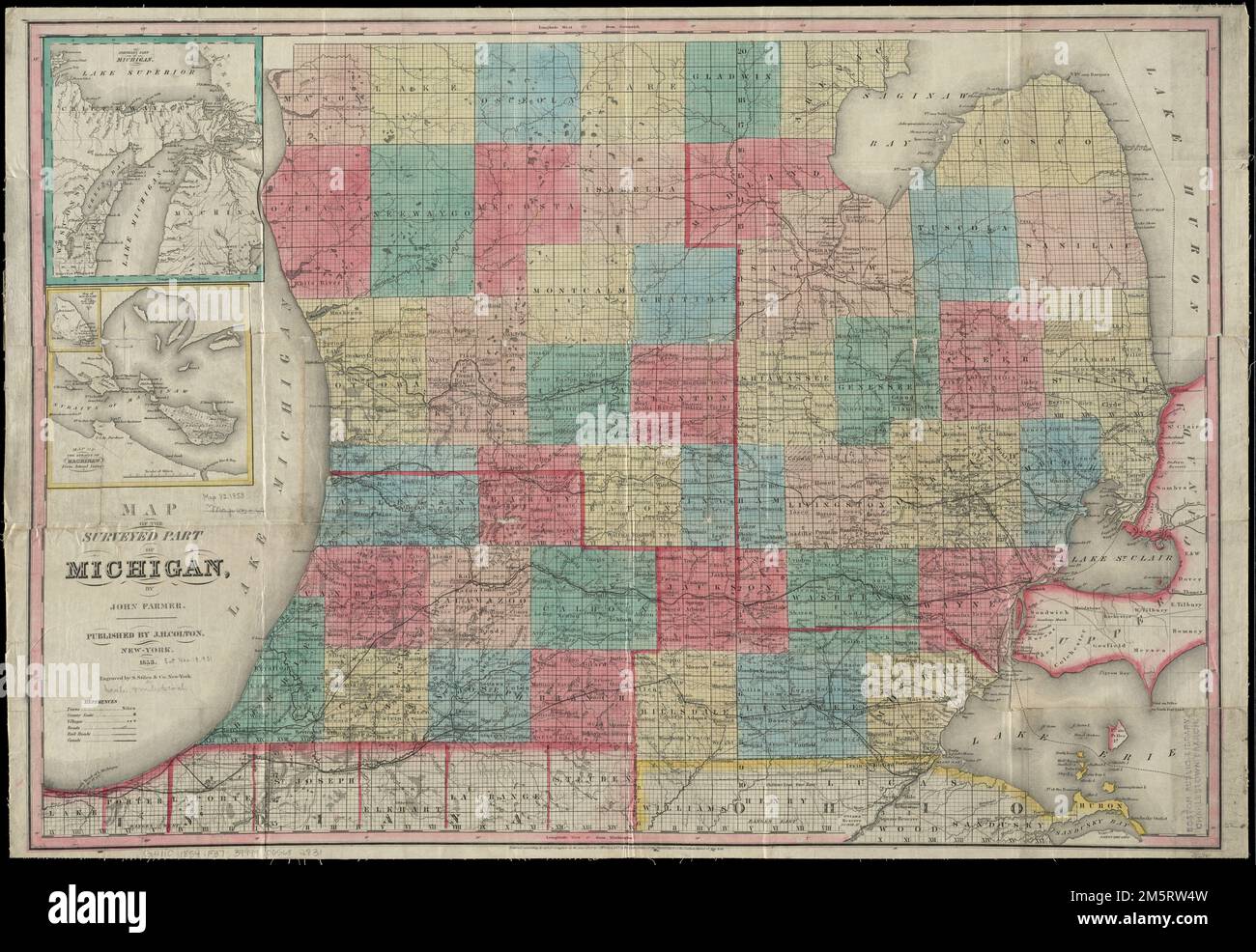 Map of the surveyed part of Michigan. Covers southern Michigan ...
