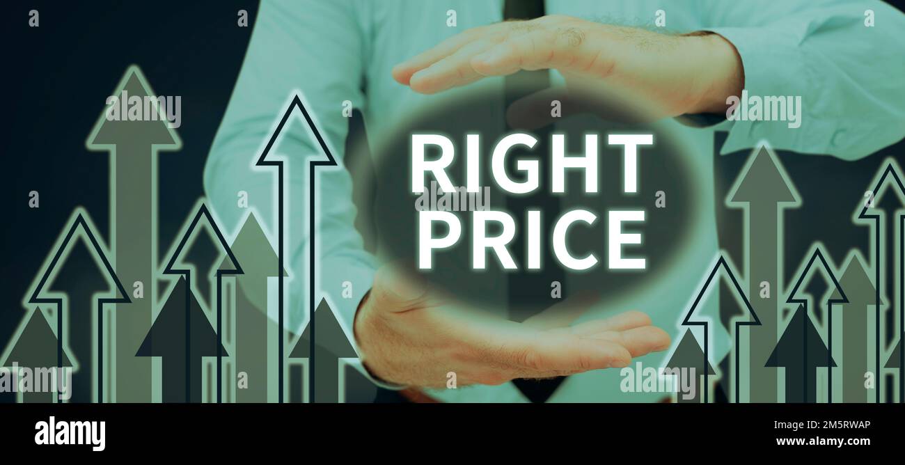 Conceptual display Right Price. Business overview the amount of money ...