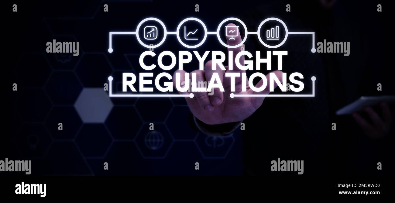 Conceptual caption Copyright Regulations. Business idea body of law ...
