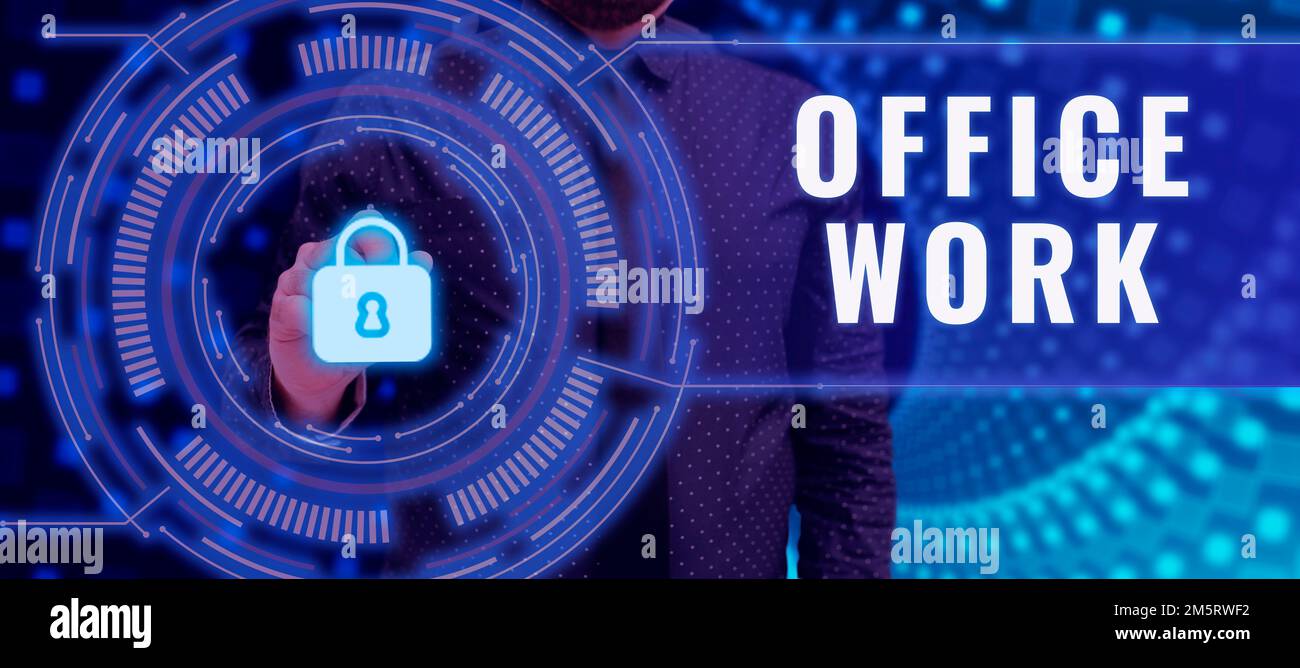 Inspiration showing sign Office Work. Word Written on any clerical or ...