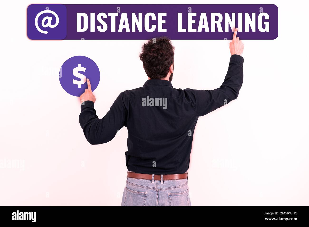 Sign displaying Distance Learning. Internet Concept educational ...