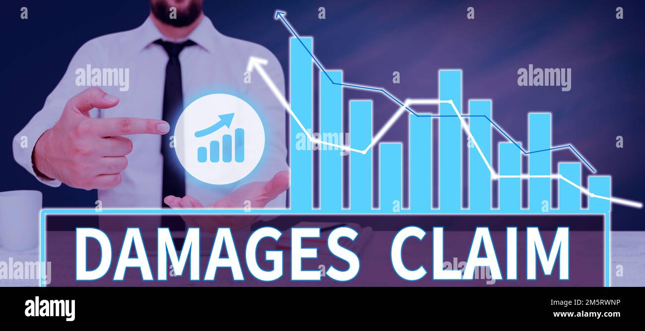 Text caption presenting Damages Claim. Word Written on Demand ... Text caption presenting Damages Claim. Word Written on Demand ...
