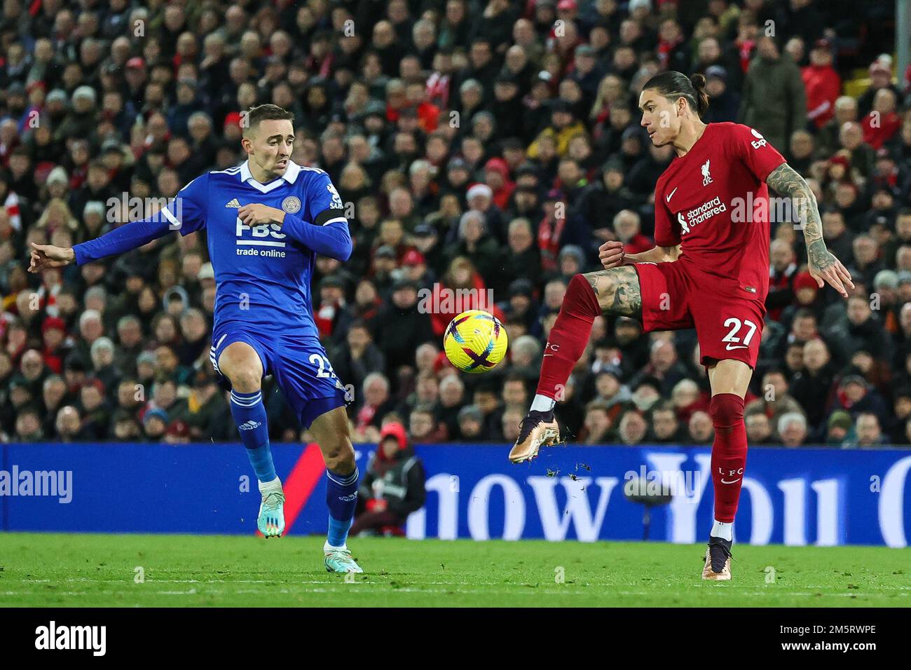 Darwin Núñez #27 of Liverpool in action during the Premier League match ...