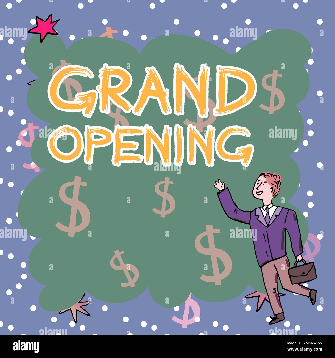 Conceptual display Grand Opening. Word Written on Ribbon Cutting New ...