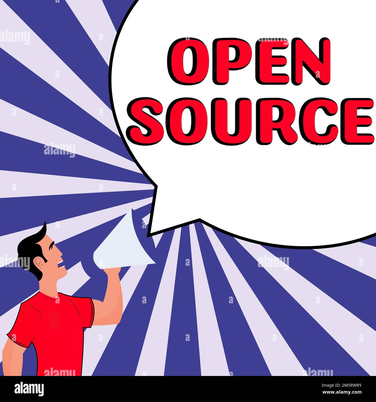 Text caption presenting Open Source. Business approach denoting software which original source ...
