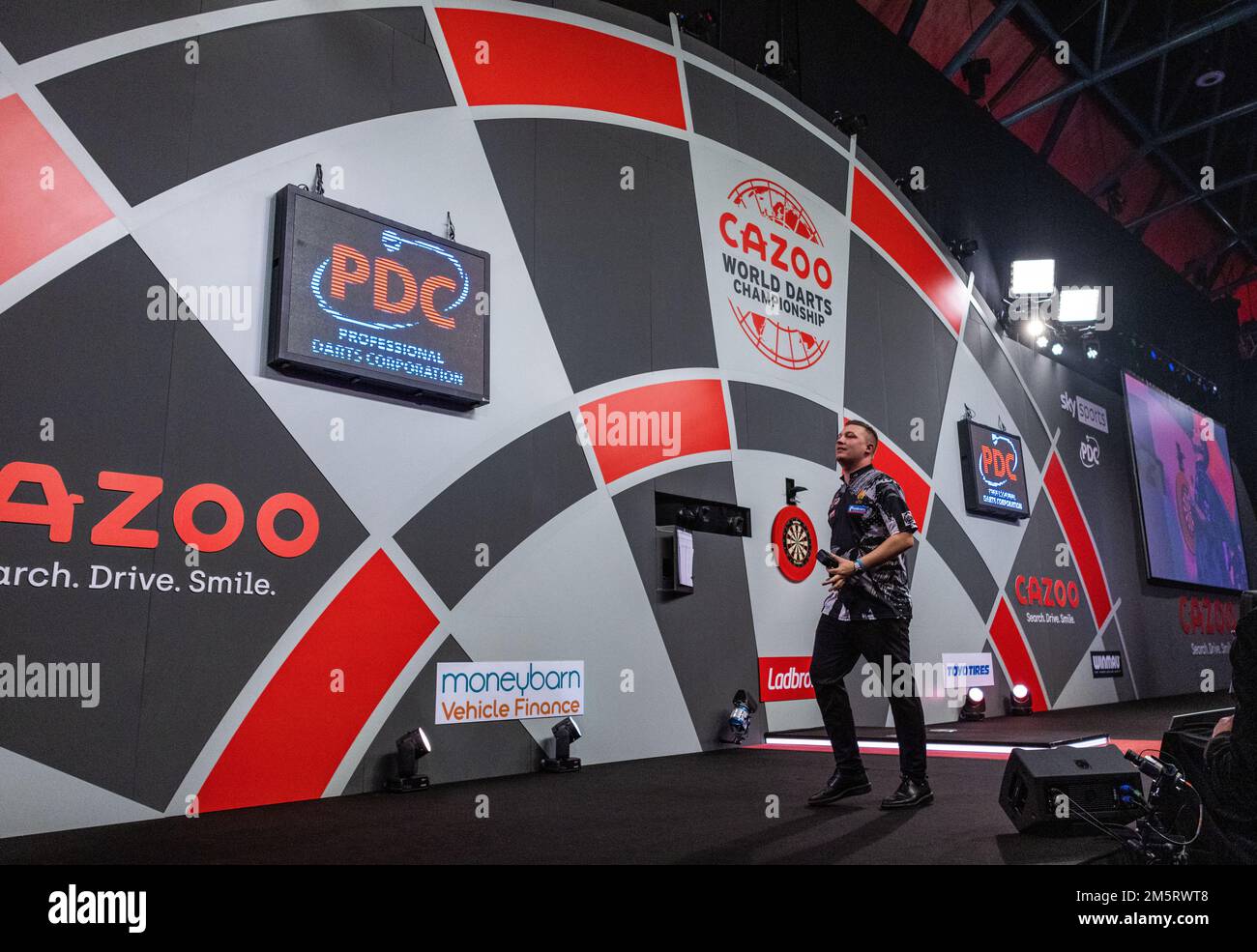 Chris Dobey after winning his match during day thirteen of the Cazoo ...