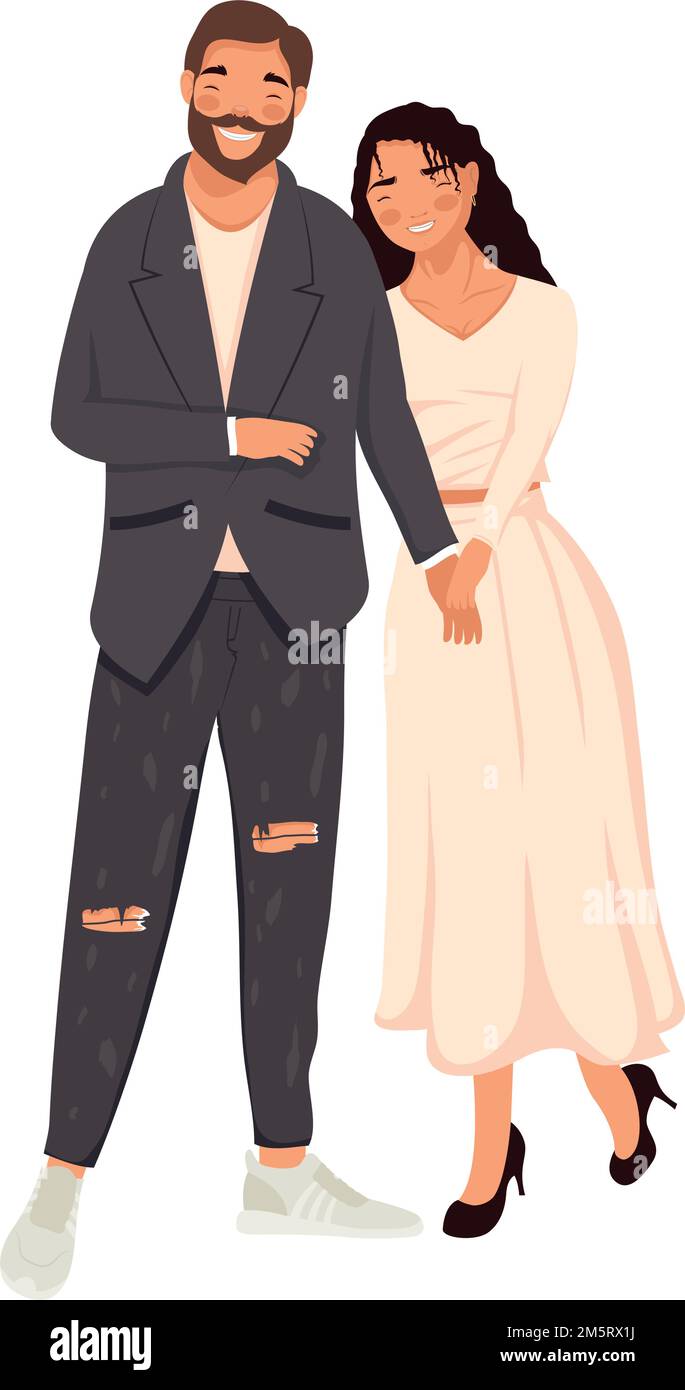 happy lovers couple romantic characters Stock Vector Image & Art - Alamy