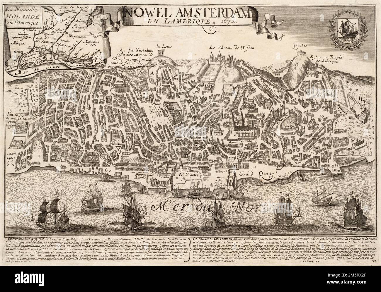 Nowel Amsterdam en Lamerique : 1672. Bird's-eye view of imaginary city ...
