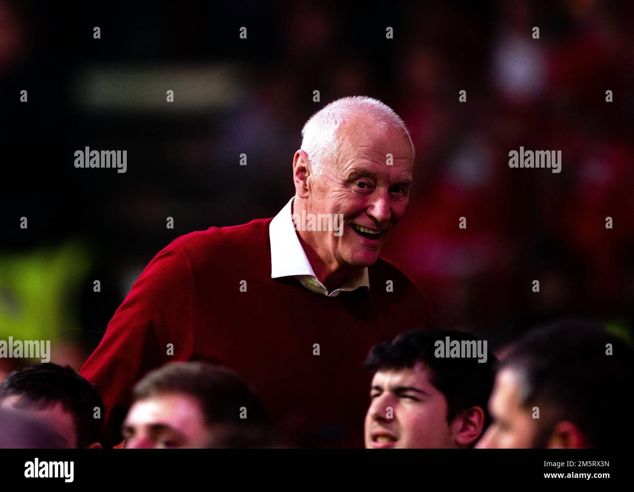 Barry Hearn, chairman of the Professional Darts Corporation, watching ...