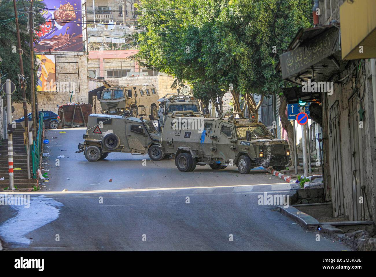 Nablus, Palestine. 30th Dec, 2022. Israeli armoured vehicle take ...
