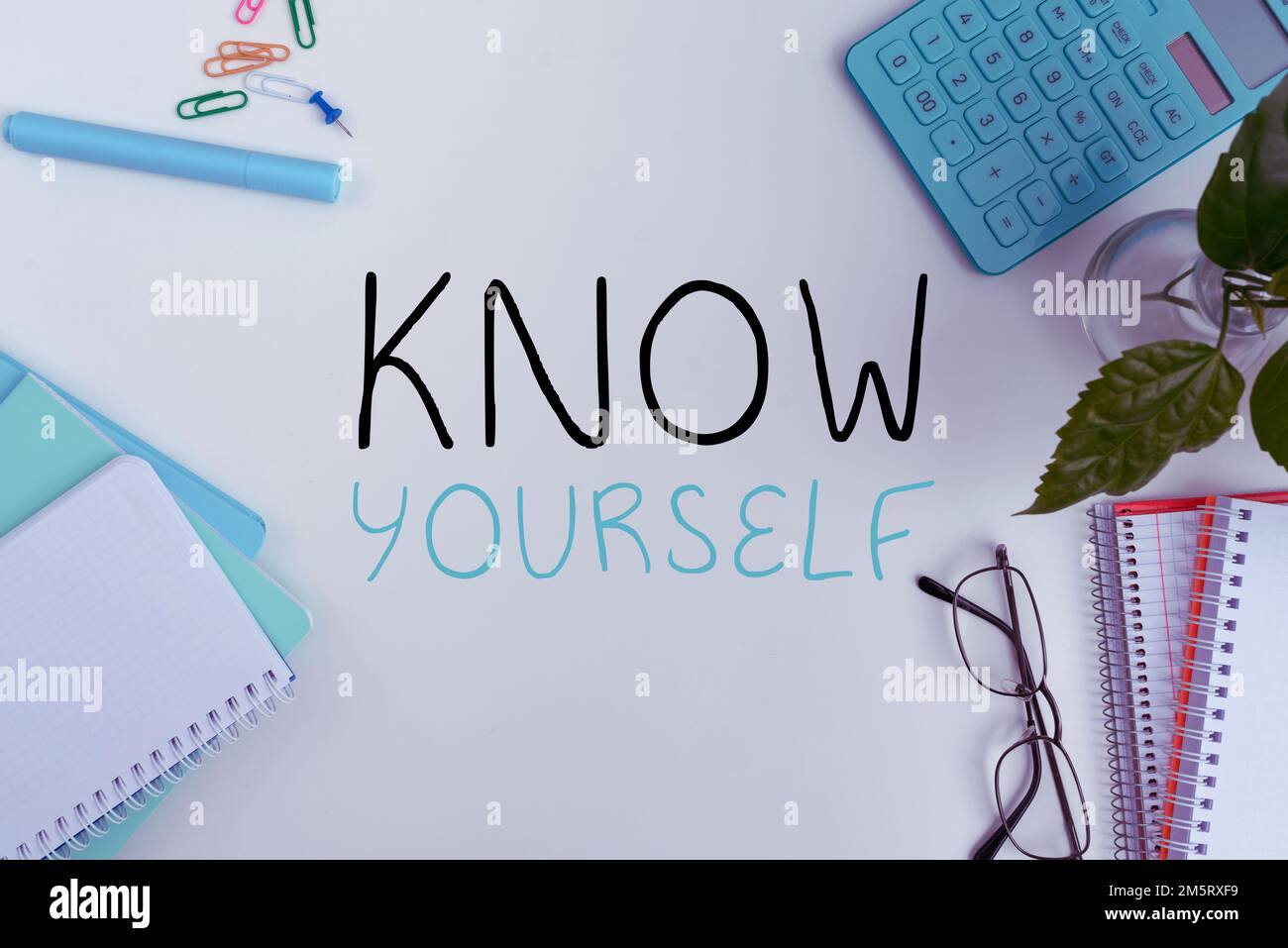 Hand writing sign Know Yourself. Business concept Find You ...