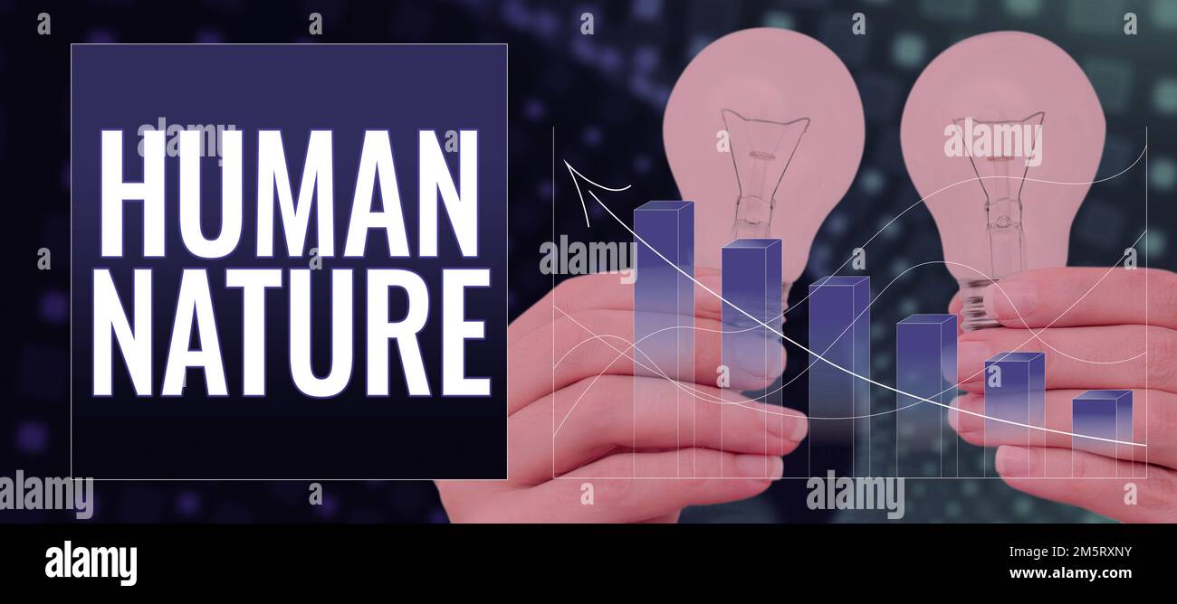 Handwriting text Human Nature, Concept meaning psychological ...