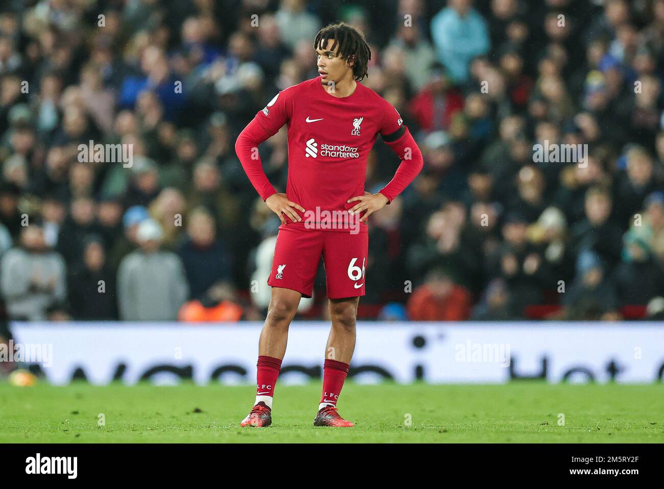 Trent Alexander-Arnold #66 of Liverpool during the Premier League match ...