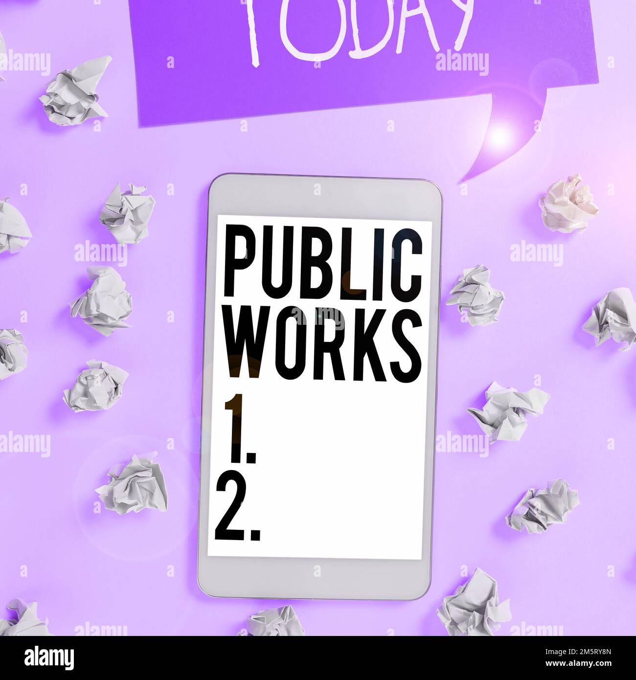 Handwriting text Public Works. Word Written on Describes the viewing of ...