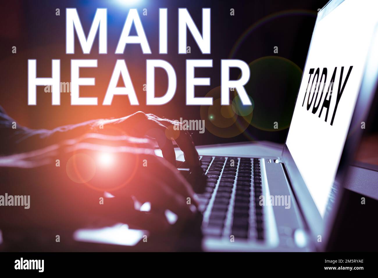 Conceptual caption Main Header. Business overview used to display the ...