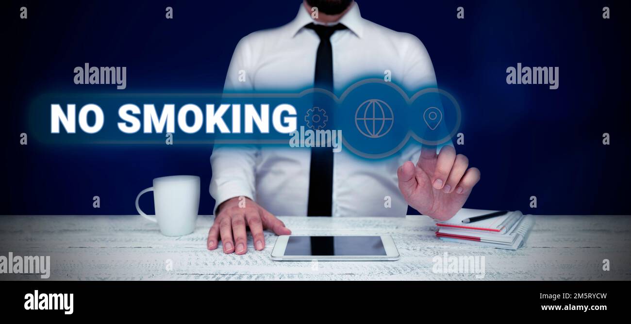 Conceptual display No Smoking. Business showcase using tobacco is ... Conceptual display No Smoking. Business showcase using tobacco is ...