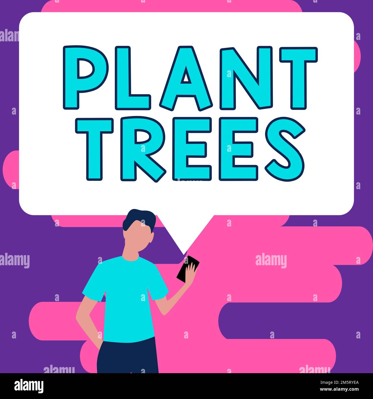 Conceptual display Plant Trees, Word for process of planting a tree for ...