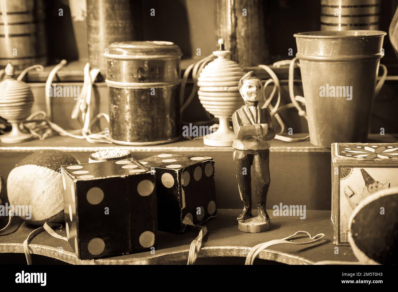 Nostalgic vintage toys, end of 1800s. Concept of childhood, antique ...