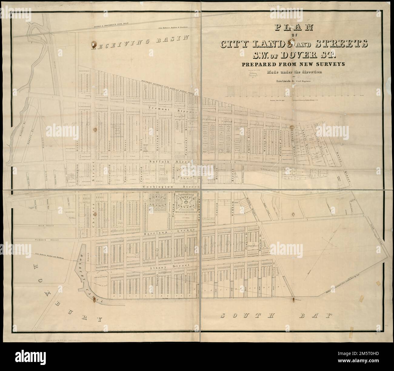 Plan of city lands and streets s.w. of Dover St : prepared from new ...