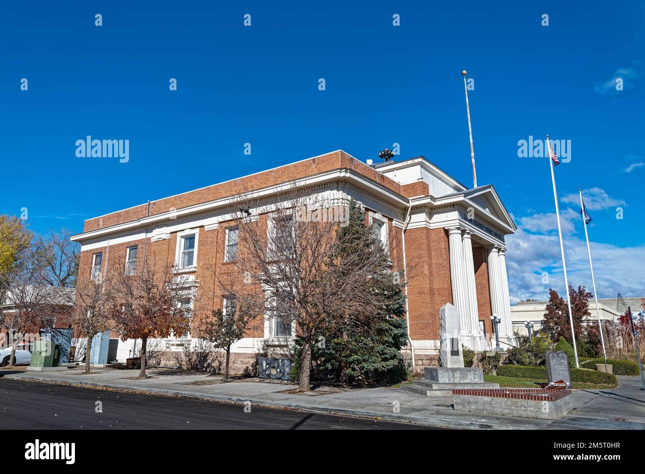 The south side of the Lyon County Courthouse in Yerington, Nevada, USA ...