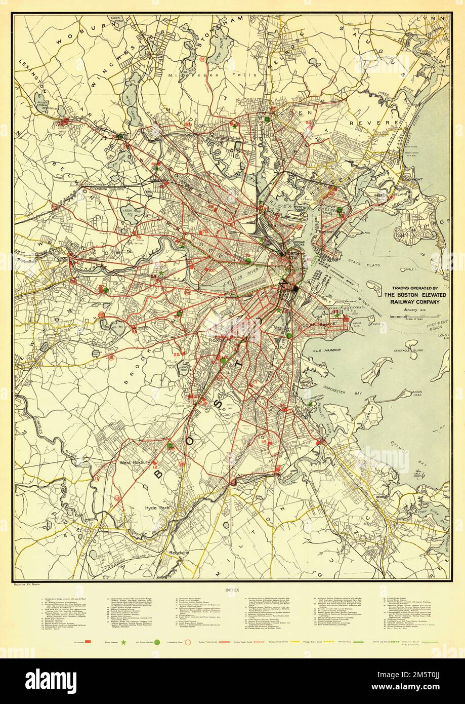 Tracks operated by the Boston Elevated Railway Company January 1916 ...